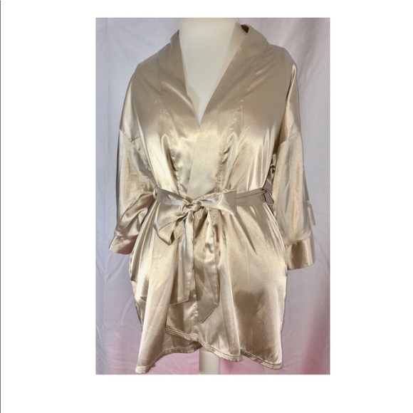 Intimates & Sleepwear | Champagne Gold Satin Robe | Poshmark